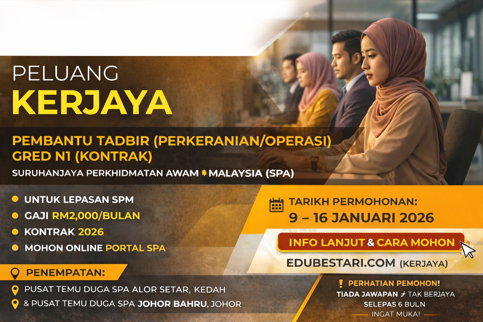 Permohonan Jawatan Pembantu Tadbir (Perkeranian/Operasi) Gred N1 SPA ...