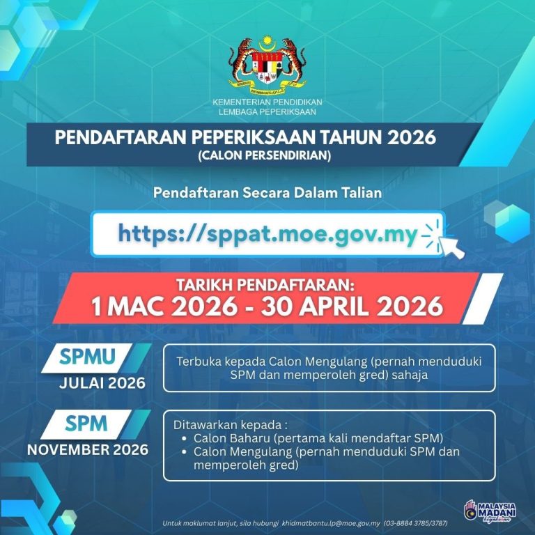Pendaftaran SPM & SPMU 2026 Calon Persendirian: Panduan Lengkap, Tarikh ...